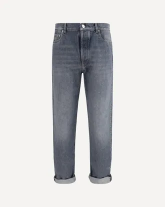 Brunello Cucinelli Straight-leg turn-up Jeans Male 52