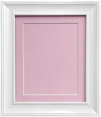 Frames by Post Scandi Vintage Bilderrahmen mit pinkem Passepartout und Rückwand, 61 x 50 cm, für Bildgröße 50,8 x 40,6 cm, Weiß