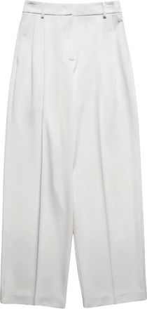 Patrizia Pepe Pantalon fluide en gabardine - Femme - Pantalons - Beige - Taille: 42 FR