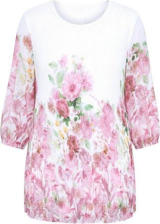 Miamoda Longbluse Bluse A-Linie Sonnenplissee mit Blumendruck