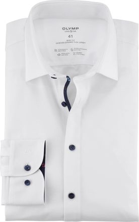 Olymp Herren Oberhemd Langarm Level Five 24/Seven,Single Jersey,462 Level-5-Jerseyshirt-03,21 New York Kent-2,Weiss 00,39