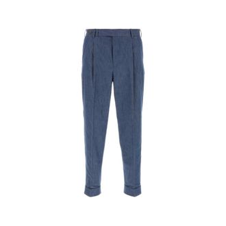 Pantaloni Torino Homme, Pantalons, Bleu, Taille: XL Pantalon Carotte en Pur Coton