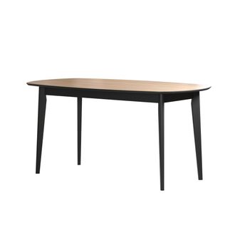 Trendteam Ronin - Esstisch - Eiche/Schwarz lackiert - ovaler Esstisch mit F&uuml;&szlig;en aus Massivholz - (BxHxT) 160 x 77 x 90 cm - Platz f&uuml;r bis zu 8 Personen