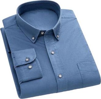 Generic Chemise &agrave; manches longues pour homme, coupe classique, poche simple, coupe ajust&eacute;e, haut d&eacute;contract&eacute;, tissu Oxford doux et solide pour le bureau, C280