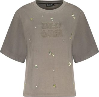 Desigual Femme, Tops, Gris, Taille: 42 FR Oporto Short-sleeved SweaT-shirt