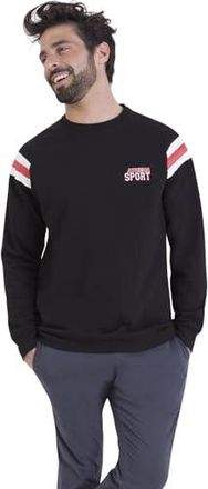 Athéna Ensemble Pyjama Long Homme, Homewear Molleton- Doux et Chaud - T-Shirt Manches Longues + Pantalon Jogger - Label Oeko-TEX Standard 100