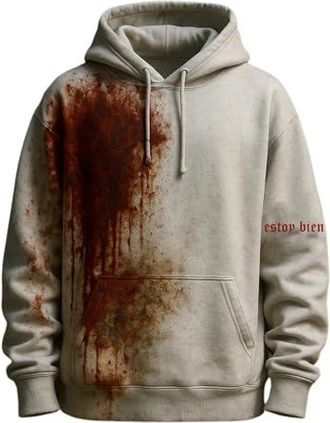 Generic Sweat &agrave; capuche imprim&eacute; hippie Street Snap Lovers Sweatshirts Bloody Im Fine, C, XXL