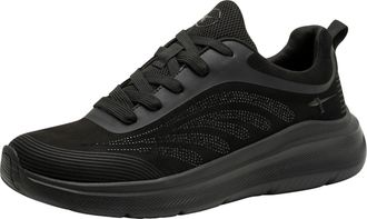 Tamaris Comfort Damen Sneaker flach Sportlich Vegan, Schwarz (Black Glitter), 36 EU