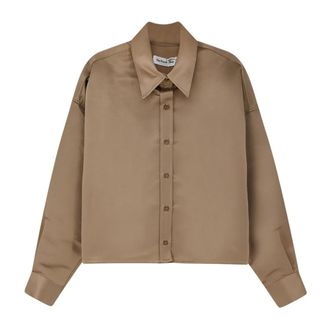 Frankie Shop Arlen Satin Boxy Hemd - - Blouses & Shirts - Damen - Beige - M