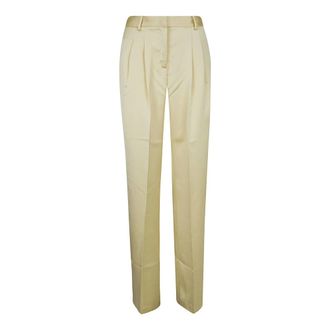 Andamane Femme, Pantalons, Beige, Taille: 36 FR Pantalon Pliss&eacute; en Satin
