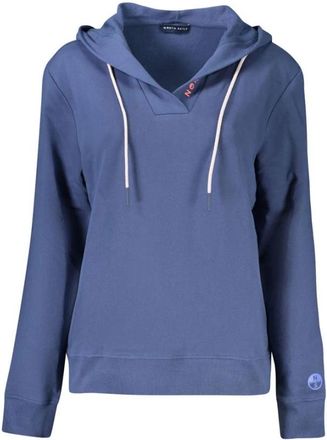 North Sails Femme, Sweatshirts et sweats &agrave; capuche, Bleu, Taille: 36 FR Pull en Coton Bleu pour Femme &agrave; Capuche