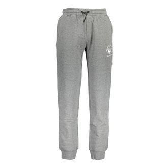 La Martina Graue Baumwoll-Sport-Hose mit Stickerei - - Trousers - Herren - Grau - 2XL