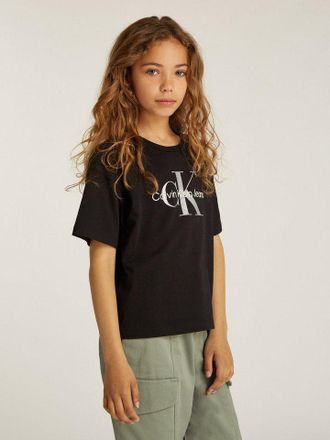 Calvin Klein Jeans Rundhalsshirt MONOLOGO GLITTER SS T-SHIRT für Kinder bis 16 Jahre mit Logoschriftzug