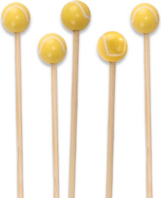 BambooMN Dekorative Spie&szlig;e mit Kugelenden, Bambus, Cocktail, Obst, Sandwich, Spie&szlig;e f&uuml;r Catering-Events, Urlaub, Restaurants oder Buffets, Partyzubeh&ouml;r, Tennis