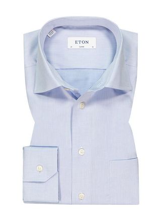 Eton Herren Hemd blau Baumwolle