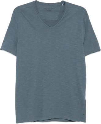 John Varvatos T-Shirt mit V-Ausschnitt - Blau