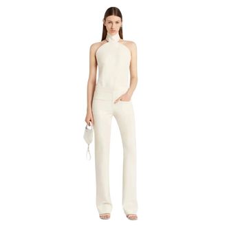 Courr&egrave;ges Femme, Tops, Beige, Taille: 40 FR Ellipse Mockneck Sleeveless Top