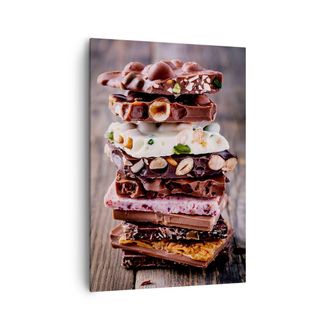 Arttor Bilder auf Leinwand 70x100cm Leinwandbild mit Rahmen Gastronomie Schokolade Nachtisch Gro&szlig; Wanddeko Bild Schlafzimmer Deko Wandbilder Dekoration Wohnz