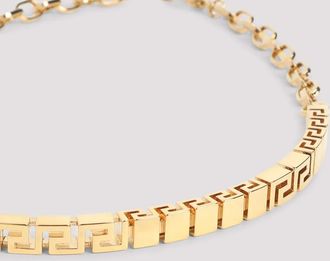 Versace Halskette - Gold-Toned Brass Necklace With Geometric Design - Gr. unisize - in Mehrfarbig - f&uuml;r Damen