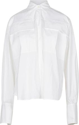 Semicouture Femme, Blouses et Chemises, Blanc, Taille: 38 FR Chemise en Popeline avec Col Pointu