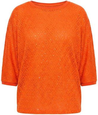 Angel Of Style Strickpullover Pullover Loose Fit Lochstrick Fledermaus-halbarm