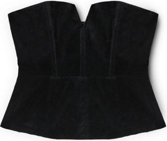 Motivi Femme, Tops, Noir, Taille: 40 FR Top bustier en velours avec encolure en coeur