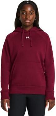 Under Armour Rival Fleece Hoodie Sweatshirt à Capuche, (625) Cardinal / / Blanc, Small Femme