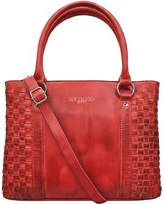 Zerimar | Sac &agrave; main d&eacute;contract&eacute; pour femme | Sac bandouli&egrave;re compact &agrave; plusieurs compartiments | Id&eacute;al au quotidien, en voyage ou au travail | Couleur Rouge 