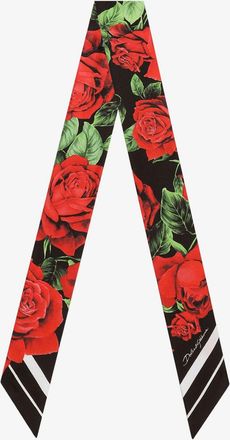 Dolce & Gabbana Silk twill bandeau with Bouquet Rose print - DOLCE & GABBANA - gender_Woman