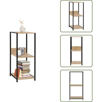 vidaXL &Eacute;tag&egrave;re &agrave; livres droite petite Noir et ch&ecirc;ne 33,5x39,6x79,7 cm - Biblioth&egrave;que Murale - &Eacute;tag&egrave;re Rangement - &Eacute;tag&egrave;re Livre - Mobilier Int&eacute;rieur