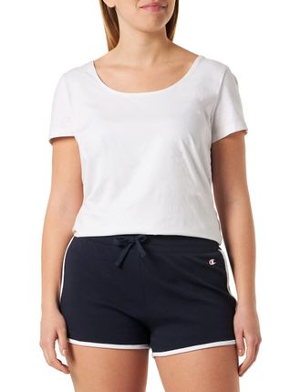 Champion Damen Legacy American Classics Soft Cotton 1x1 Rib Small C-Logo Badehose, Blu Marino, L