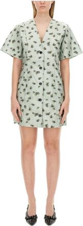 Ganni Femme, Robes, Multicolore, Taille: 38 FR Organza Jacquard Mini Dress