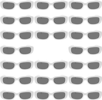 IFUNDOM Lot de 20 set de Lunettes de Soleil Unisexe Blanches et Grises, Style Minimaliste, L&eacute;g&egrave;res, Protection Solaire pour Jeunes et Adultes, pour Festivals,