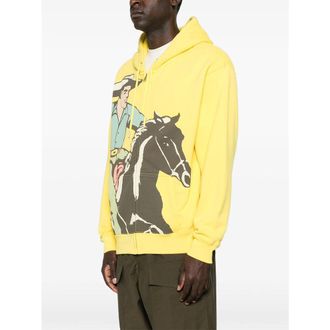 J.W.Anderson Cowboy Print Cotton Hoodie - Yellow