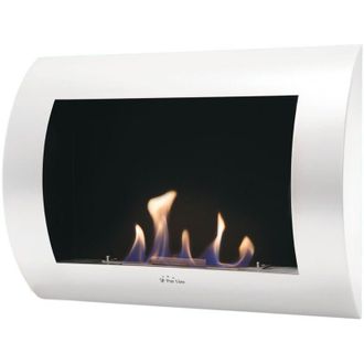 Purline Ethanol-Kamin mit gebogener Stahlfrontplatte