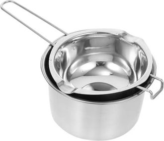 Exceart Casserole Fondue Chocolat en Acier Inoxydable 28X16X7 Cm pour Chocolat Beurre Cire Fromage - Pot De Fusion Ergonomique pour Cuisine Quotidienne