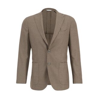 Boglioli Virgin Wool Zwei-Knopf-Blazer - - Jackets - Herren - Braun - XL