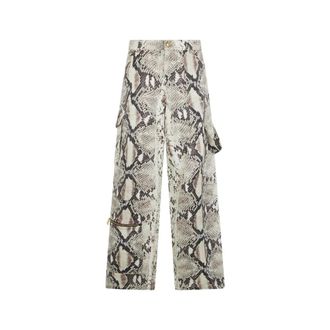 Roberto Cavalli Rock Cargo Jeans mit Python-Print - - Trousers - Damen - Braun - XS