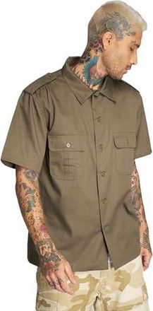 Brandit Américaine Chemise à Manches Courtes, Oliva, 5XL