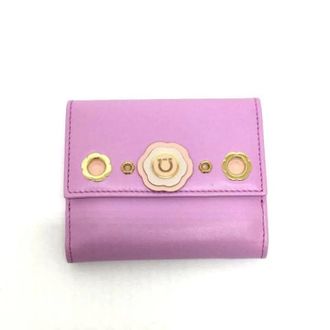 Ferragamo Portefeuille en cuir Pre-owned - Femme - Pre-owned - Violet - Taille: ONE Size