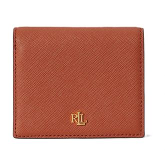 Ralph Lauren Kompakte Geldb&ouml;rse aus Crosshatch-Leder - - Accessories - Damen - Rot - ONE SIZE