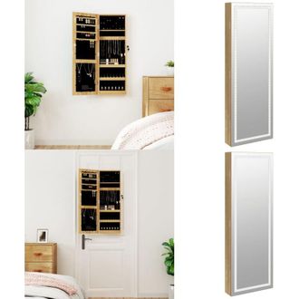 vidaXL Spiegel-Schmuckschrank mit LED-Beleuchtung Wandmontage - Spiegel-Schmuckschrank - Schmuckaufbewahrung - LED-Beleuchtung - Kosmetikspiegel