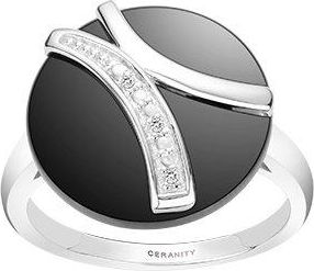 Ceranity Ceranity Damen-Ring Sterling-Silber 925 Diamant (0,015 ct) 18 T 50-1/N - 0026