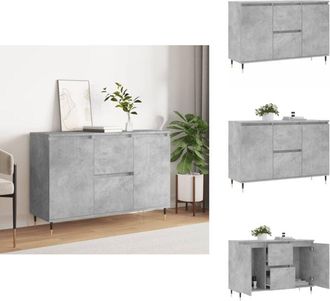 vidaXL Vidaxl - Buffet gris b&eacute;ton 104x35x70 cm bois ding&eacute;nierie - Buffet Design Moderne - Buffet Rangement - Buffet Cuisine - Buffet Salon - Meuble Tv