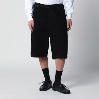Entire studios Baggy-Bermudashorts aus schwarzem Denim