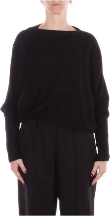 Manila Grace Femme, Pulls, Noir, Taille: 42 FR Back Logo Sweater