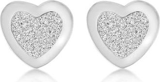 Amazon Essentials Clous doreilles en forme de coeur Stardust en argent sterling