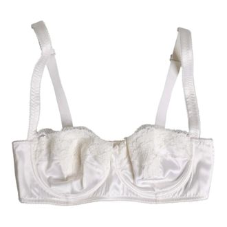 Dolce & Gabbana Femme, Sous-v&ecirc;tements, Blanc, Taille: 36 FR Soutien-Gorge Balconnet en Soie Blanche Lingerie