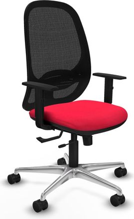 Piqueras y Crespo B&uuml;rostuhl aus zylindrischem Netzgewebe mit 1D-Armen, h&ouml;henverstellbare Lendenwirbelst&uuml;tze, ausgestattet mit Syncro/Translack und Schneideschaum, mit R