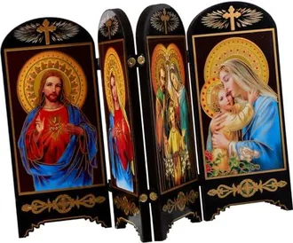 Aboofan d&eacute;cor d&eacute;cor Classique Vierge Marie de Statue bardage Jesus No&euml;l Le Plaque de Bois de f&ecirc;te Ornement Vierge Marie J&eacute;sus Panneau en Bois Plaque Suspendue